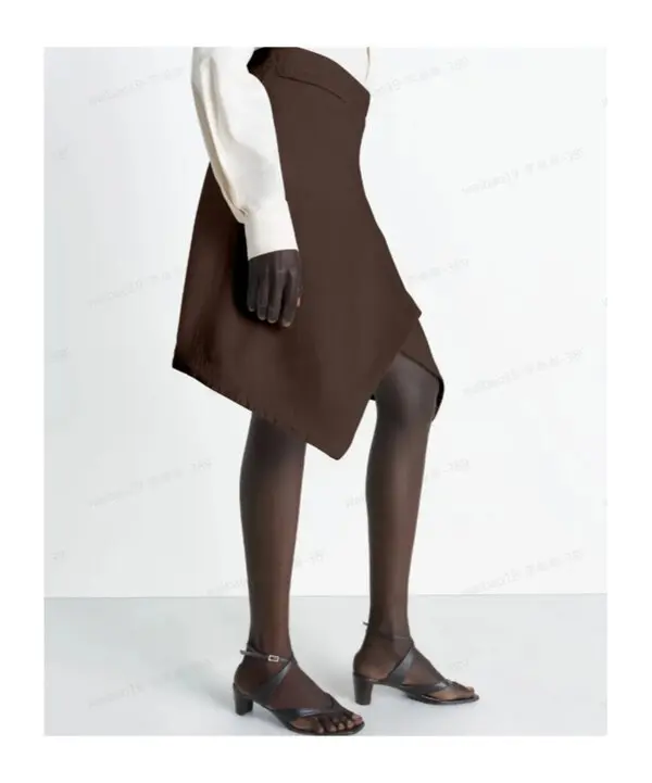LEMAIRE Zip Detailed Asymmetric Skirt - Cocoa