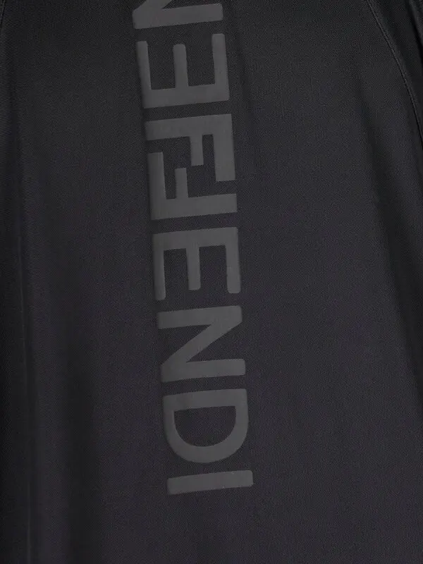 Fendi Acetate Hooded Zip-up Jacket With Logo Detail
