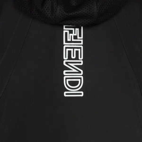 Fendi Acetate Hooded Zip-up Jacket With Logo Detail