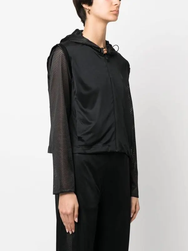 Fendi Acetate Hooded Zip-up Jacket With Logo Detail
