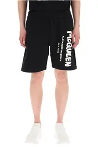 Alexander McQueen Logo Graffiti Bermuda Shorts