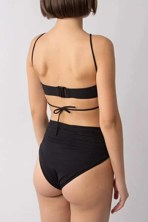 Magda Butrym Floral Appliqué Bikini Bottom - Black