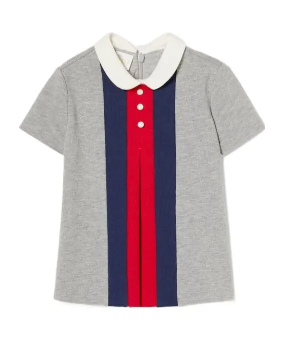 Gucci Cotton Jersey Dress With Web Stripe Detail