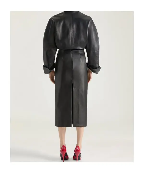 Givenchy Midi Pencil Skirt In Leather - Black