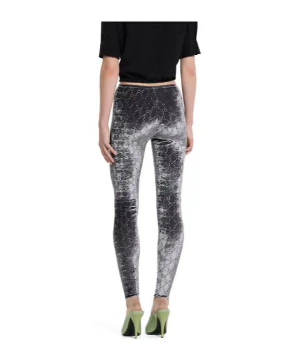 Gucci Gg Crystal Embroidered Stretch Chenille Leggings