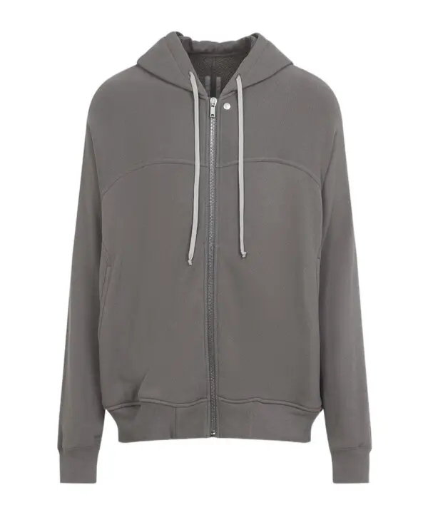 Rick Owens Zip-up Drawstring Hoodie - Gray