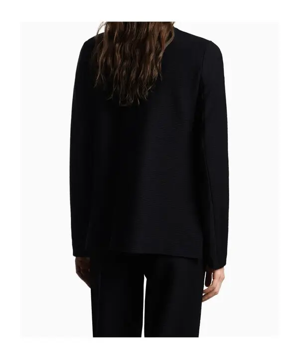 Emporio Armani Asymmetrical Fastening Jacket - Black