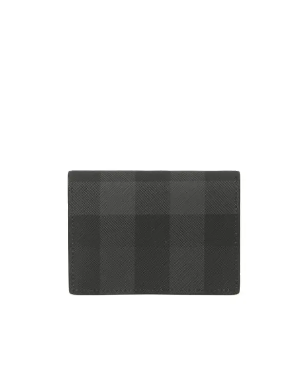Burberry Logo Plaque Checked Bi-fold Wallet