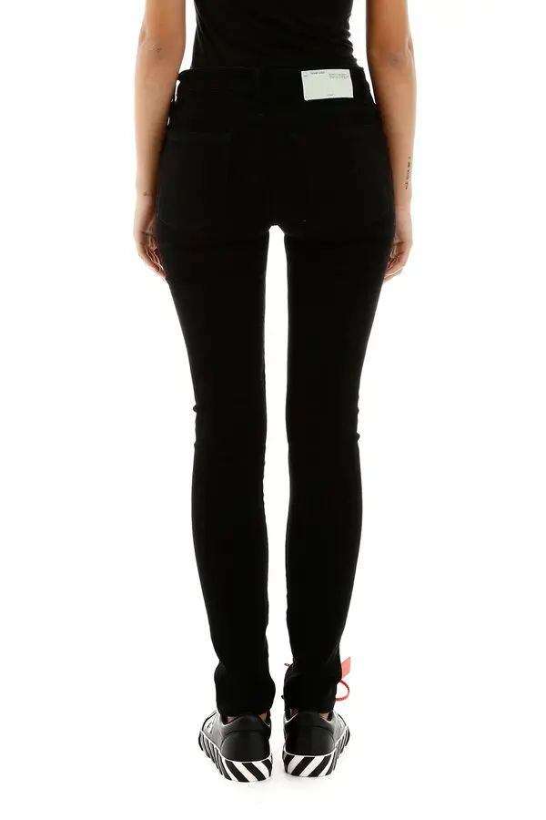 Off-White Slim Fit Jeans With Scarf Detail