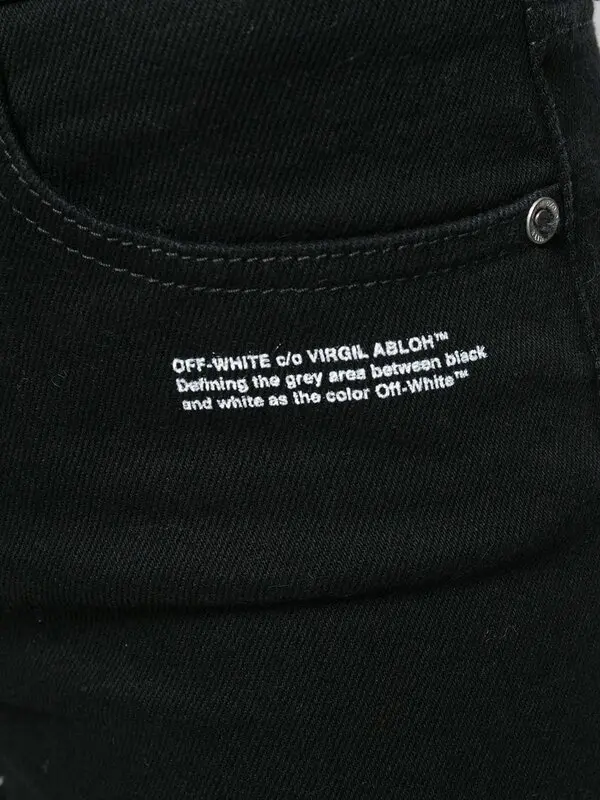 Off-White Slim Fit Jeans With Scarf Detail