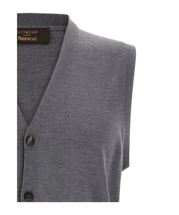 ZANONE Flexwool Buttoned V-neck Vest