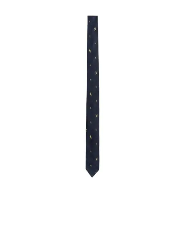 Thom Browne Embroidered Silk Neck Tie - Black