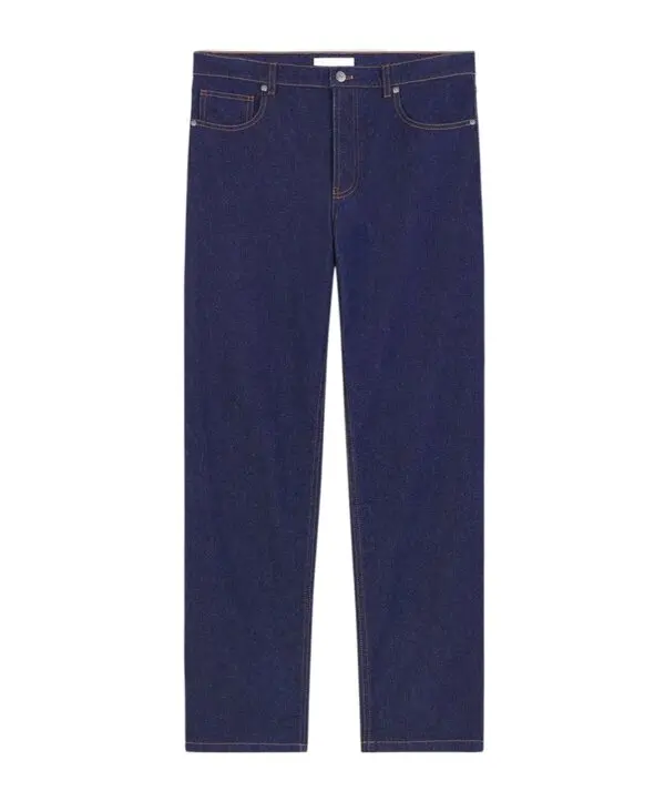 Maison Kitsuné Logo Embroidered Straight Denim Jeans