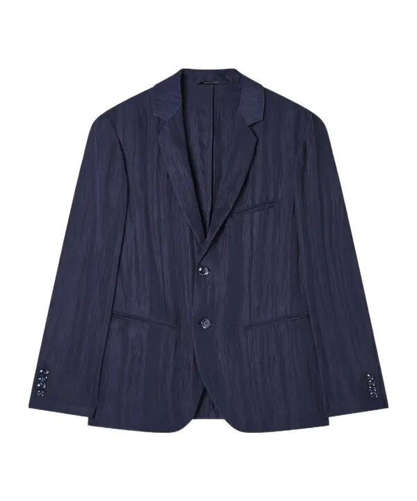 Giorgio Armani Crinkle Effect Blazer - Black