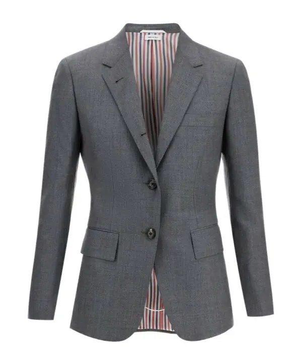 Thom Browne Single-breasted Twill Blazer - Medium Grey