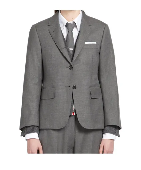 Thom Browne Single-breasted Twill Blazer - Medium Grey
