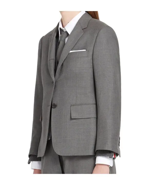 Thom Browne Single-breasted Twill Blazer - Medium Grey