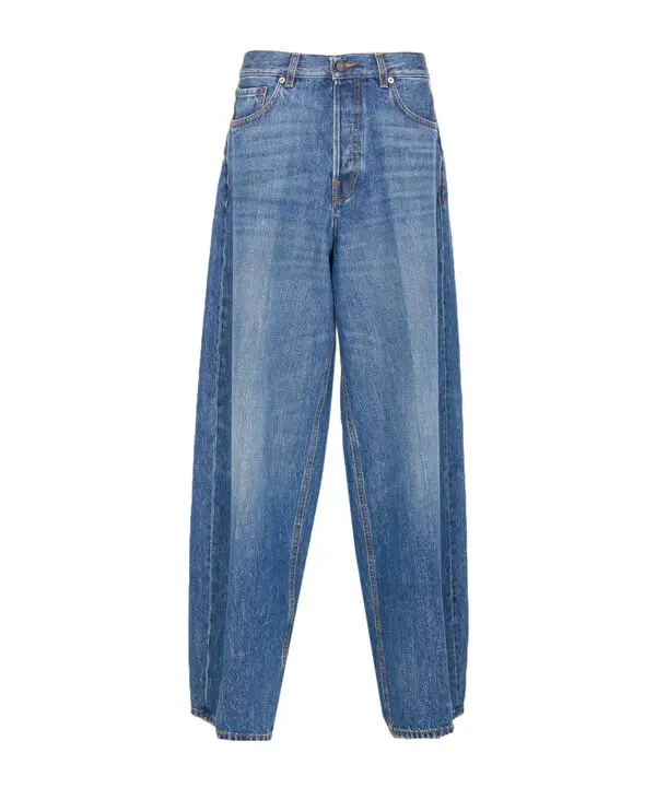 HAIKURE Denim Trousers With Belt Loops - Blue