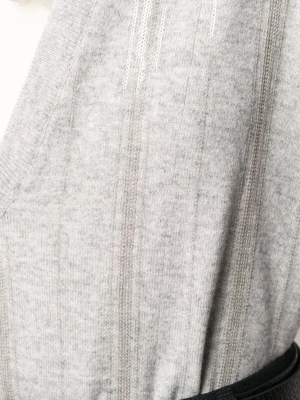 Brunello Cucinelli Sequin Embellished V-neck Jumper
