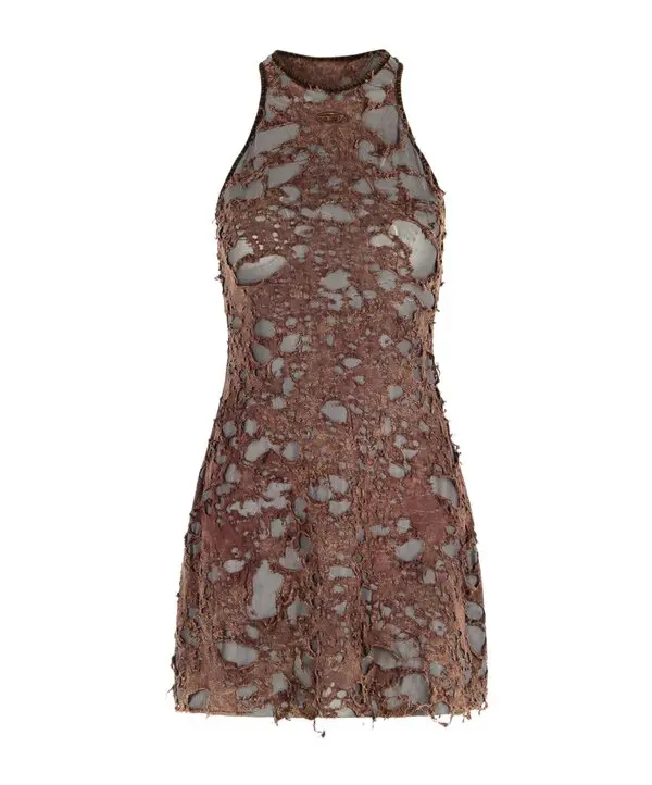 DIESEL® Sleeveless Distressed Mini Dress