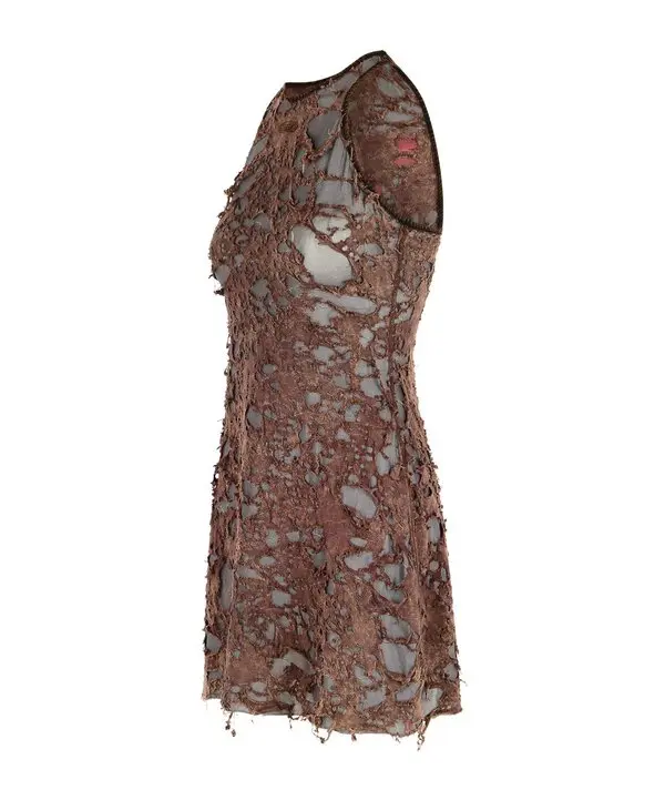 DIESEL® Sleeveless Distressed Mini Dress