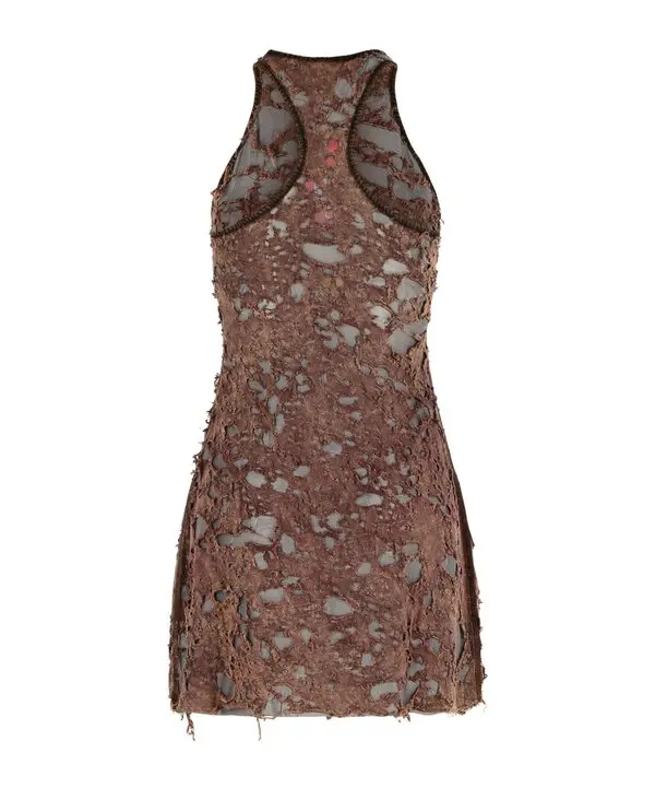 DIESEL® Sleeveless Distressed Mini Dress