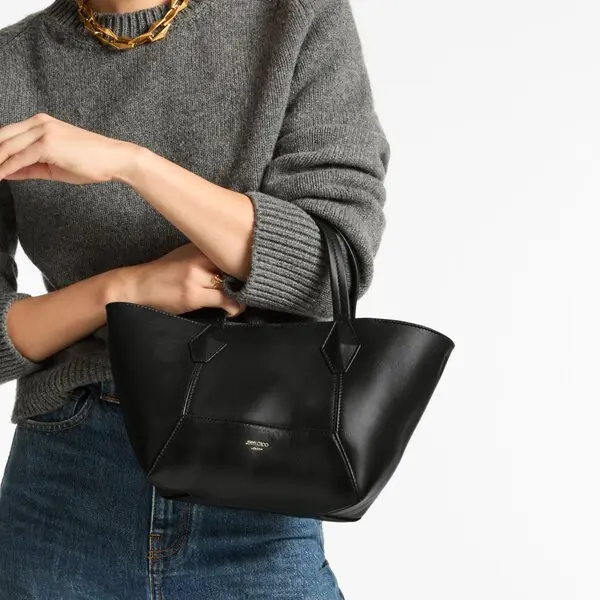 JIMMY CHOO Diamond Logo Small Tote Bag - Black