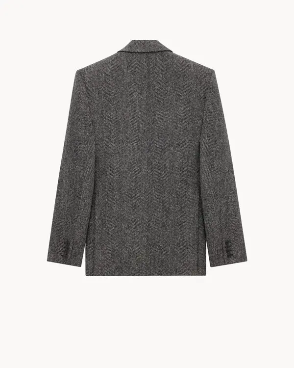 Saint Laurent Single-breasted Long-sleeved Blazer - Black