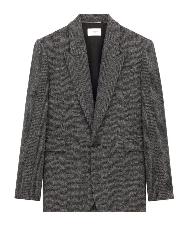 Saint Laurent Single-breasted Long-sleeved Blazer - Black