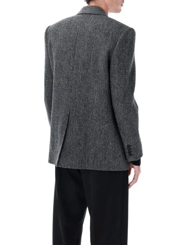 Saint Laurent Single-breasted Long-sleeved Blazer - Black