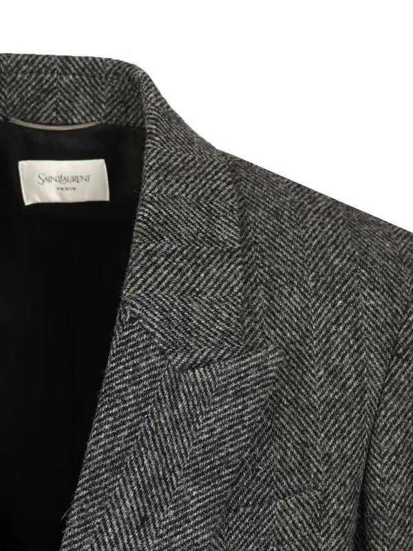 Saint Laurent Single-breasted Long-sleeved Blazer - Black