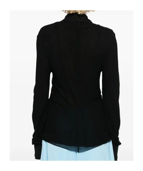 JIL SANDER Crepe Shirt With Buckle Cuffs - Black