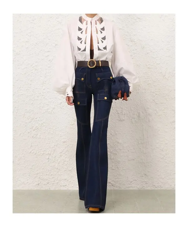 Zimmermann Luna Applique Blouse - Ivory