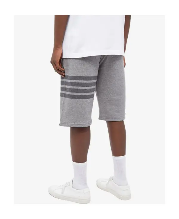 Thom Browne Four-bar Stripe Jersey Shorts - Medium Gray