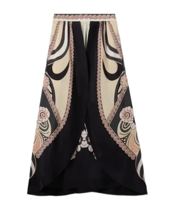 La DoubleJ Floral-print Midi Skirt - Black