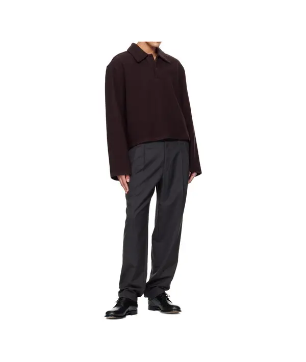 RIER Wool Collared Polo Shirt - Tan