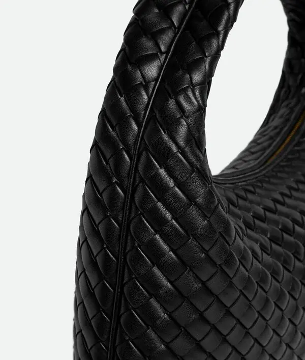 Bottega Veneta Woven Leather Hobo Bag - Black