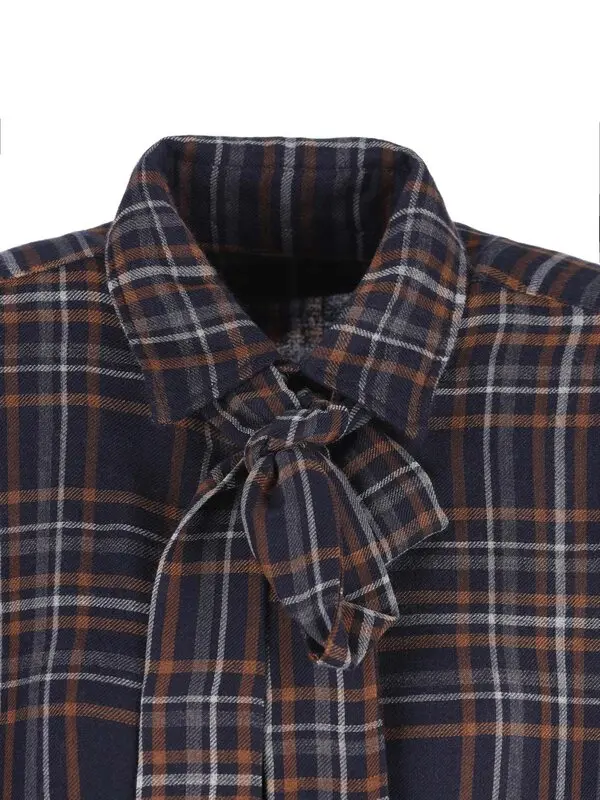 Saint Laurent Cassandre Tartan Shirt - Black
