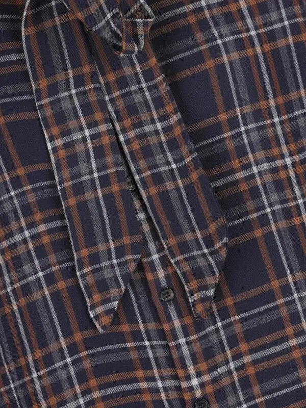Saint Laurent Cassandre Tartan Shirt - Black
