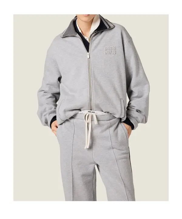 Miu Miu Zip-up Oversized Sweatshirt