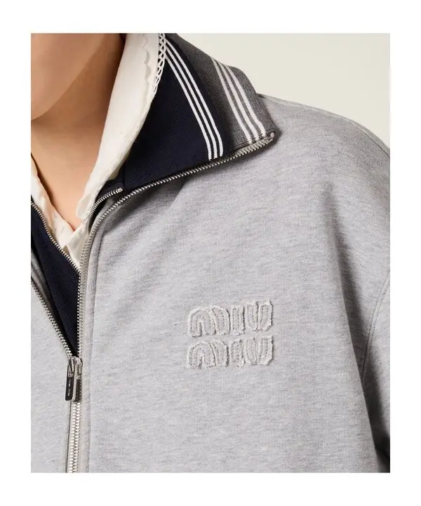 Miu Miu Zip-up Oversized Sweatshirt