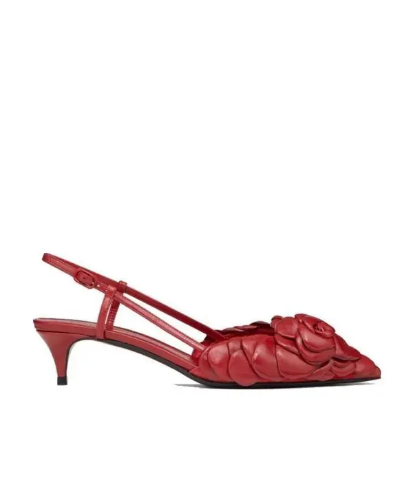 Valentino Garavani Atelier 03 Rose Edition Slingback Pumps - Red