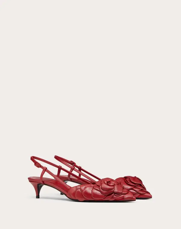 Valentino Garavani Atelier 03 Rose Edition Slingback Pumps - Red