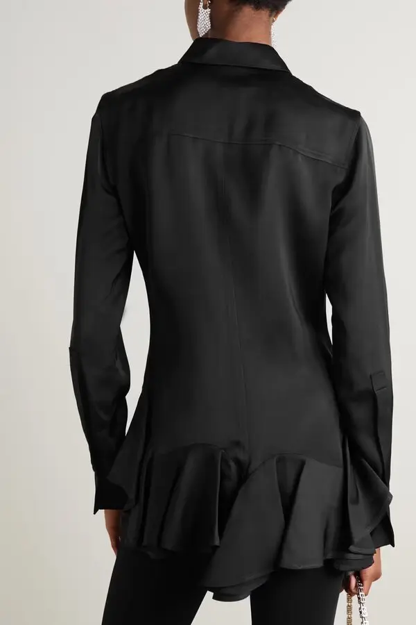 Givenchy Ruffled Satin Crepe Shirt