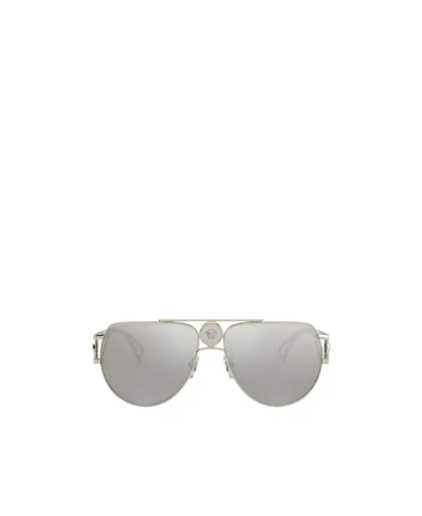 Versace Logo Aviator Sunglasses - Gray