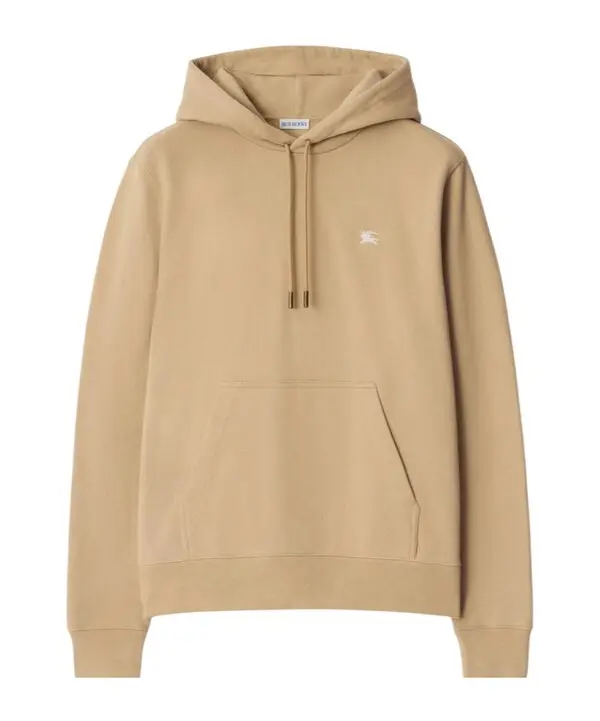 Burberry Drawstring Hood Sweatshirt With Embroidered Logo - Flax