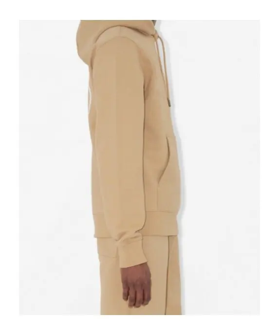 Burberry Drawstring Hood Sweatshirt With Embroidered Logo - Flax