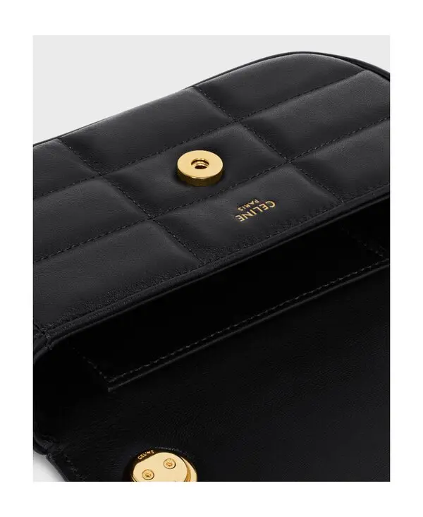 Celine Mini Shoulder Chain Matelasse Monochrome Quilted Calfskin Shoulder Bag
