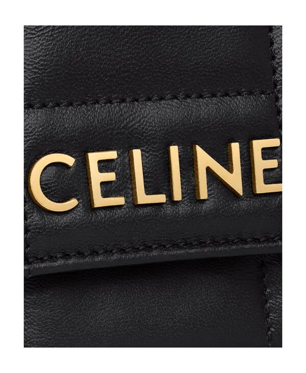 Celine Mini Shoulder Chain Matelasse Monochrome Quilted Calfskin Shoulder Bag