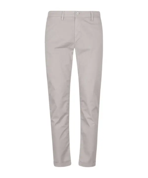RE-HASH Belt Loops Slacks With Button Placket And Back Button Pockets - Gray